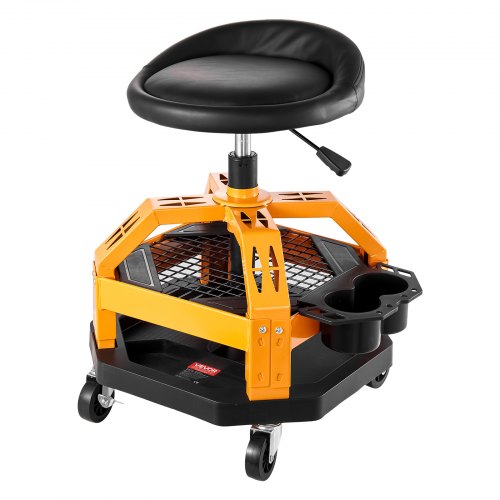 Rolling Shop Stool Heavy-Duty Garage Work Seat 300 lbs Load with Caster ...