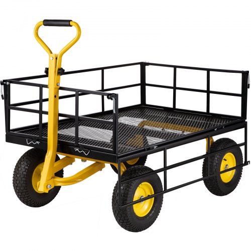 VEVOR Steel Garden Cart, Heavy Duty 1200 lbs Capacity, with Removable ...