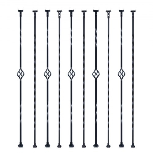 VEVOR Staircase Metal Balusters, 44'' x 1/2" Galvanized Steel ...