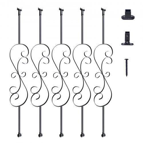 VEVOR Staircase Metal Balusters, 44'' x 1/2" Galvanized Steel ...