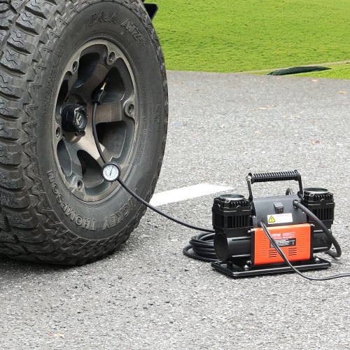VEVOR 10.6CFM Portable Tire Inflator Dual-Cylinder Air Compressor 12V ...