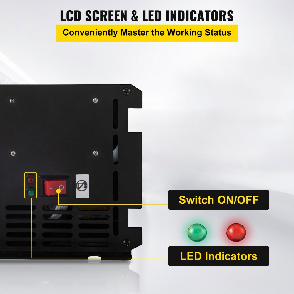 VEVOR Power Inverter 2000W 4000W 12V DC to 110V 120V AC GFCI Outlet LCD ...