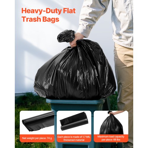 VEVOR Contractor Trash Bags, 40-45 Gallon Heavy Duty Contractor Trash ...