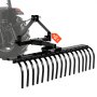 VEVOR 50 in Lanscape Rock Rake, 3-Point Tow Behind Landscape Rake with ...