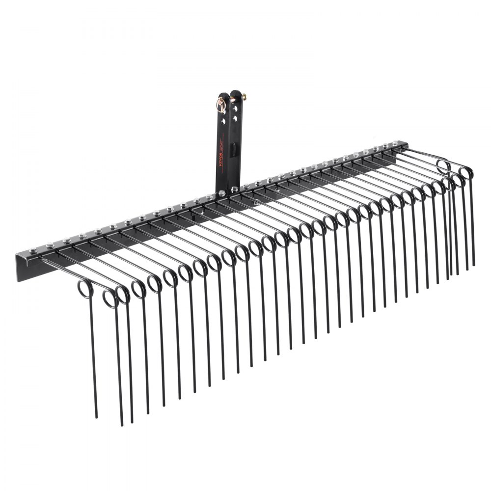 VEVOR Tow Behind Landscape Rake, 1.8m Tow Dethatcher with 32 Steel ...