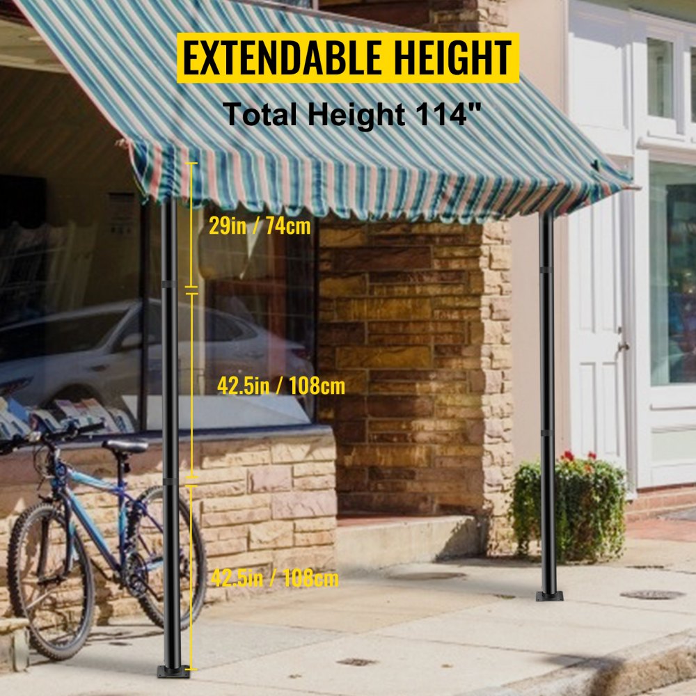 VEVOR Sun Shade Post, 114" Shade Sail Post, 3" Diameter Sail Pole ...