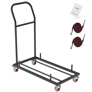 VEVOR Folding Chair Dolly, Iron Commercial Cart with 12 Chairs Capacity ...
