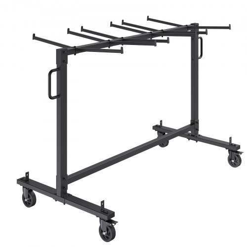 VEVOR Folding Chair Cart, Single Layer Mobile Stackable Chair Dolly ...
