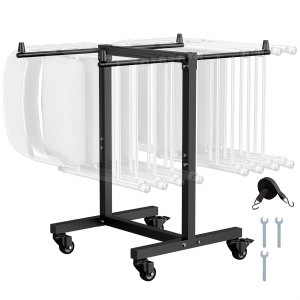 VEVOR Folding Chair Rack, 200 LBS Capacity, T-shape Chair Cart for 14 ...