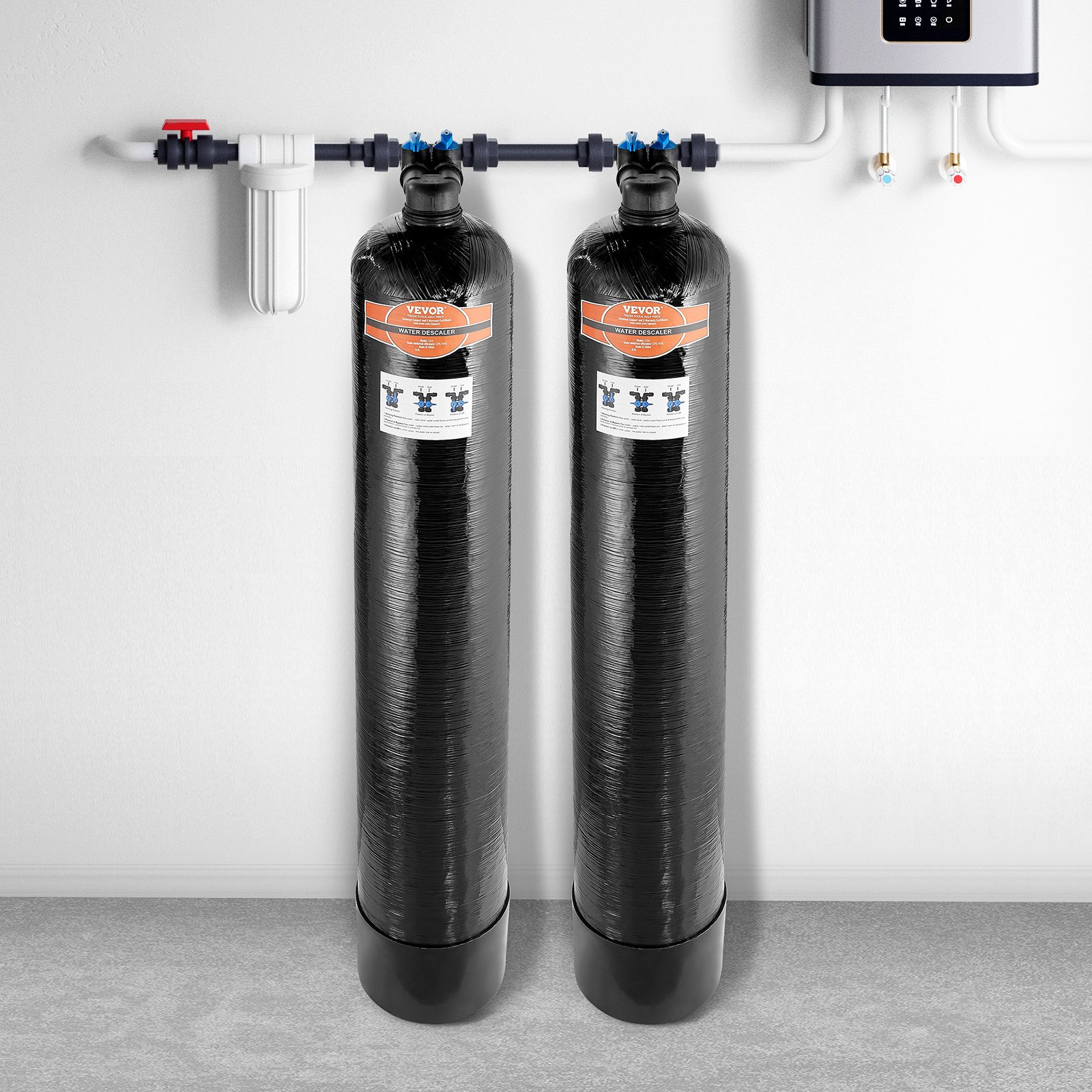 VEVOR Whole House Salt Free Descaler, Water Filter for City Water, 1100 ...