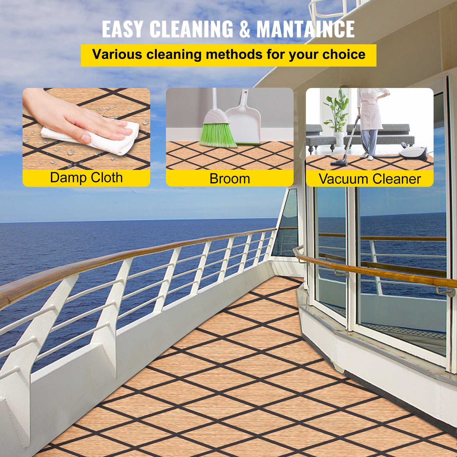 75" x 27" EVA Foam Marine Boat Flooring Teak Decking Sheet Pad | VEVOR US
