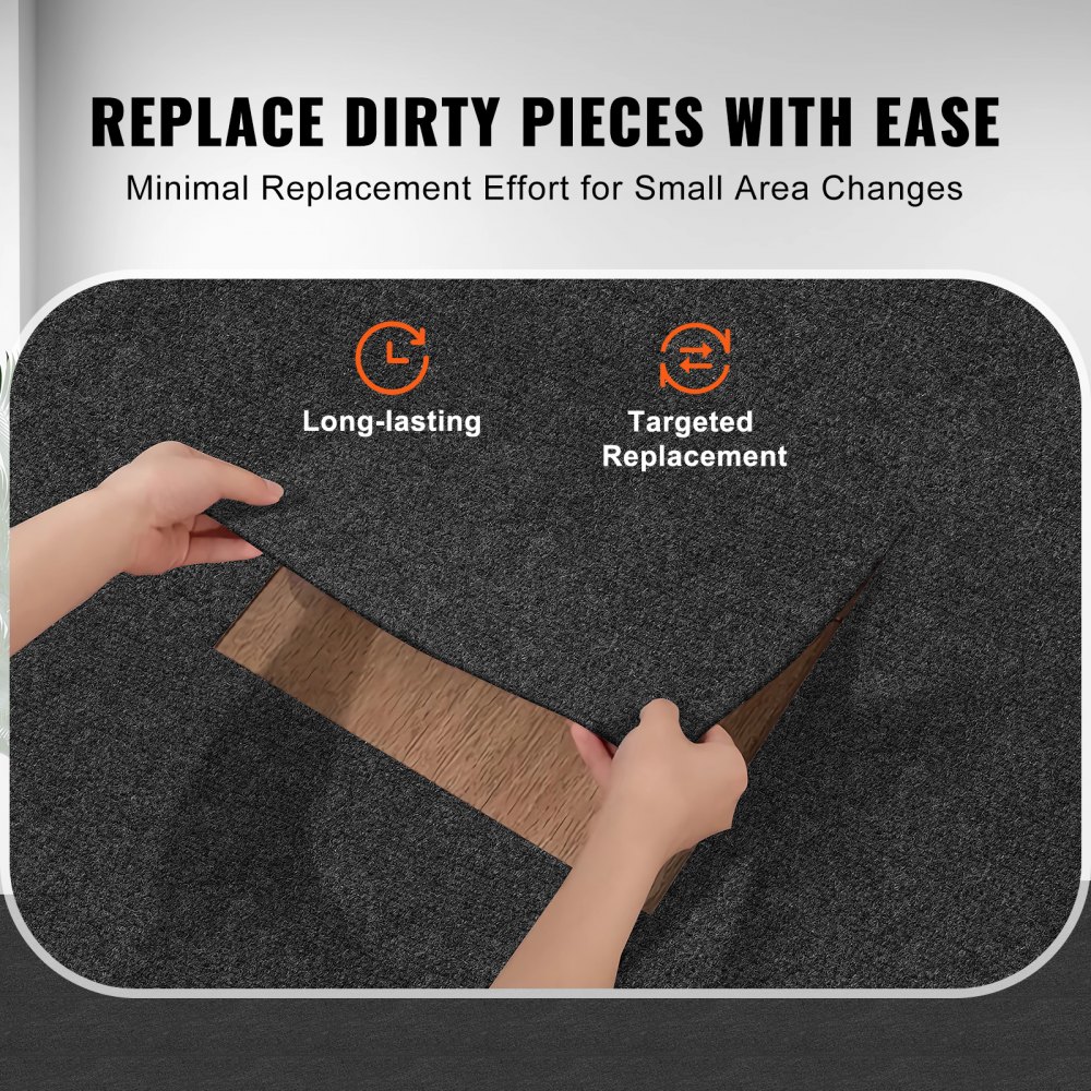 VEVOR Carpet Tiles Peel and Stick, 12” x 12” Squares Self Adhesive ...