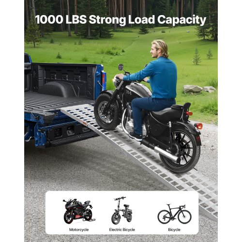 VEVOR 1500 lbs Aluminum Ramps 1Pcs Heavy-duty Loading Ramps with ...