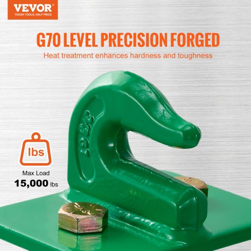VEVOR 3/8" Tractor Bucket Hooks Grade 70 Forged Steel Grab Hooks Backer ...
