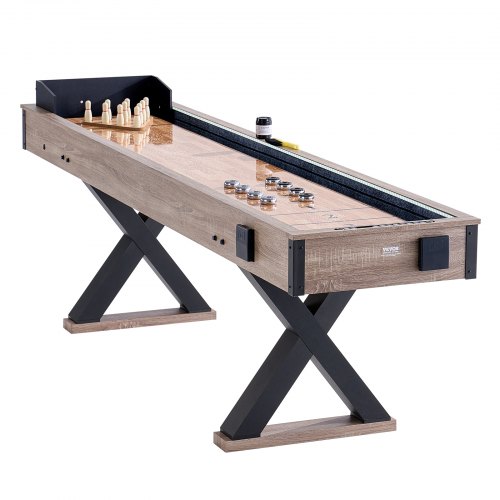 VEVOR 9 ft LED Shuffleboard Table 2 in 1 Shuffleboard and Bowling Combo ...
