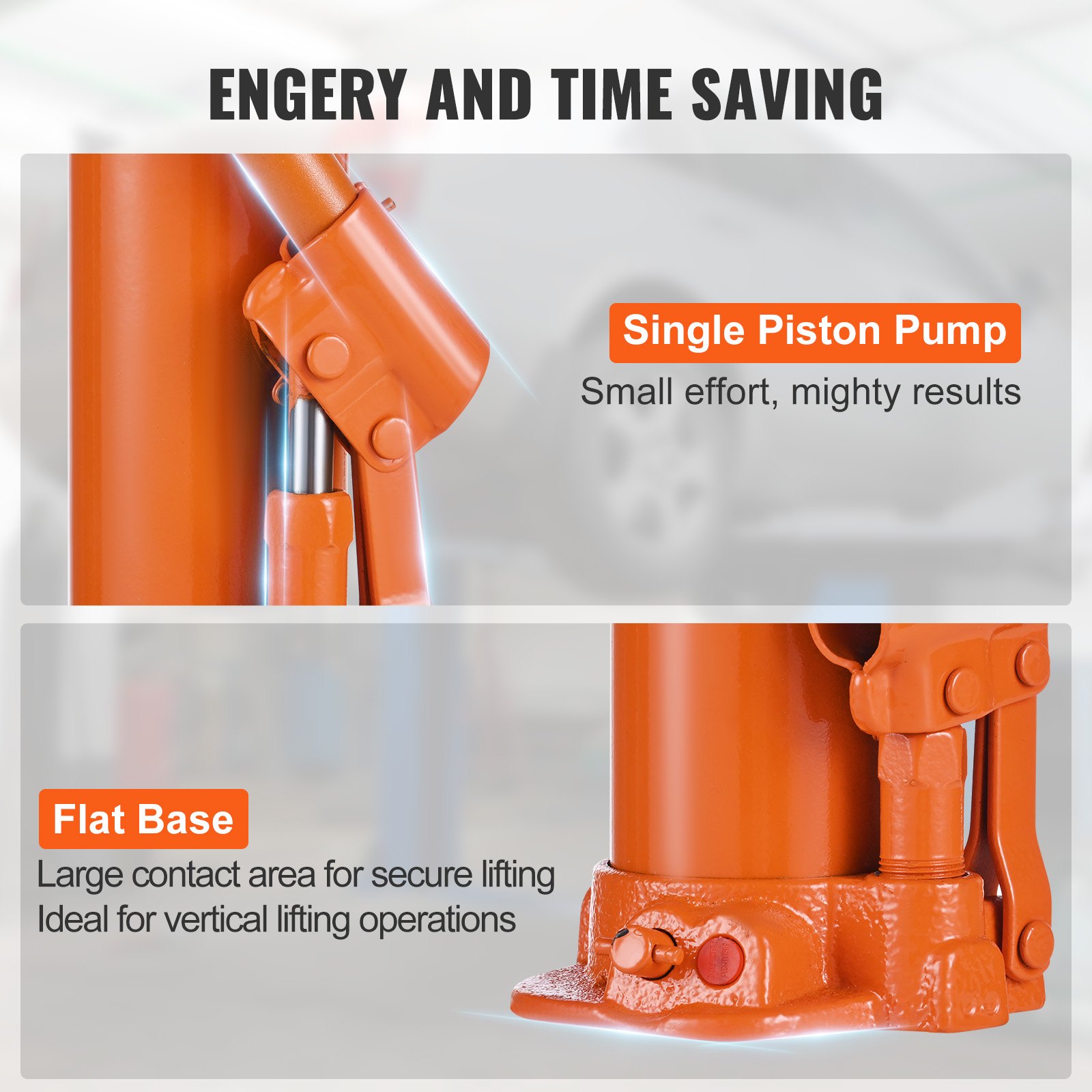 VEVOR Hydraulic Long Ram Jack, 4 Ton Engine Hoist Cylinder with Single ...