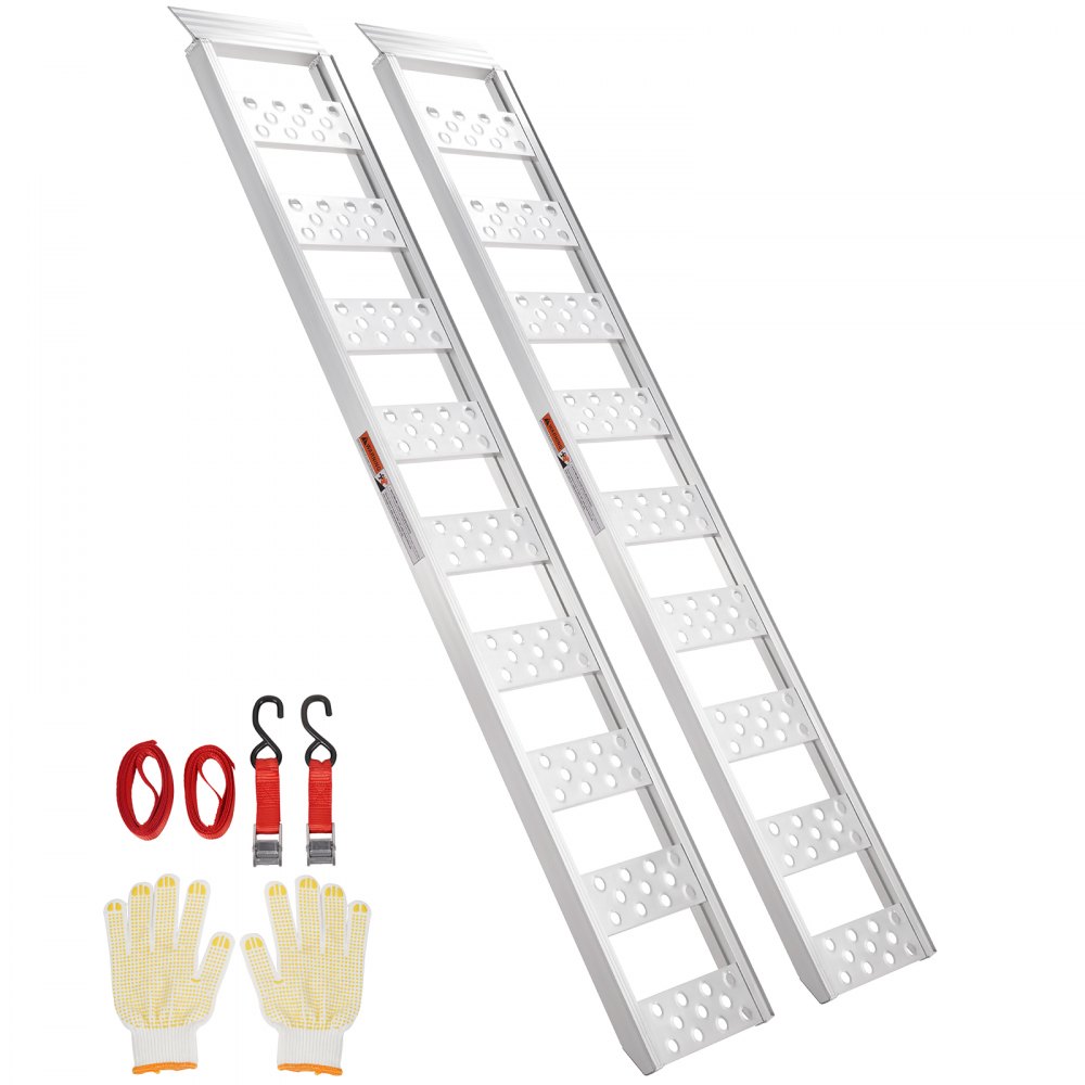VEVOR Aluminum Ramps, 0.6 ton, Straight Ramp with Treads and Load ...